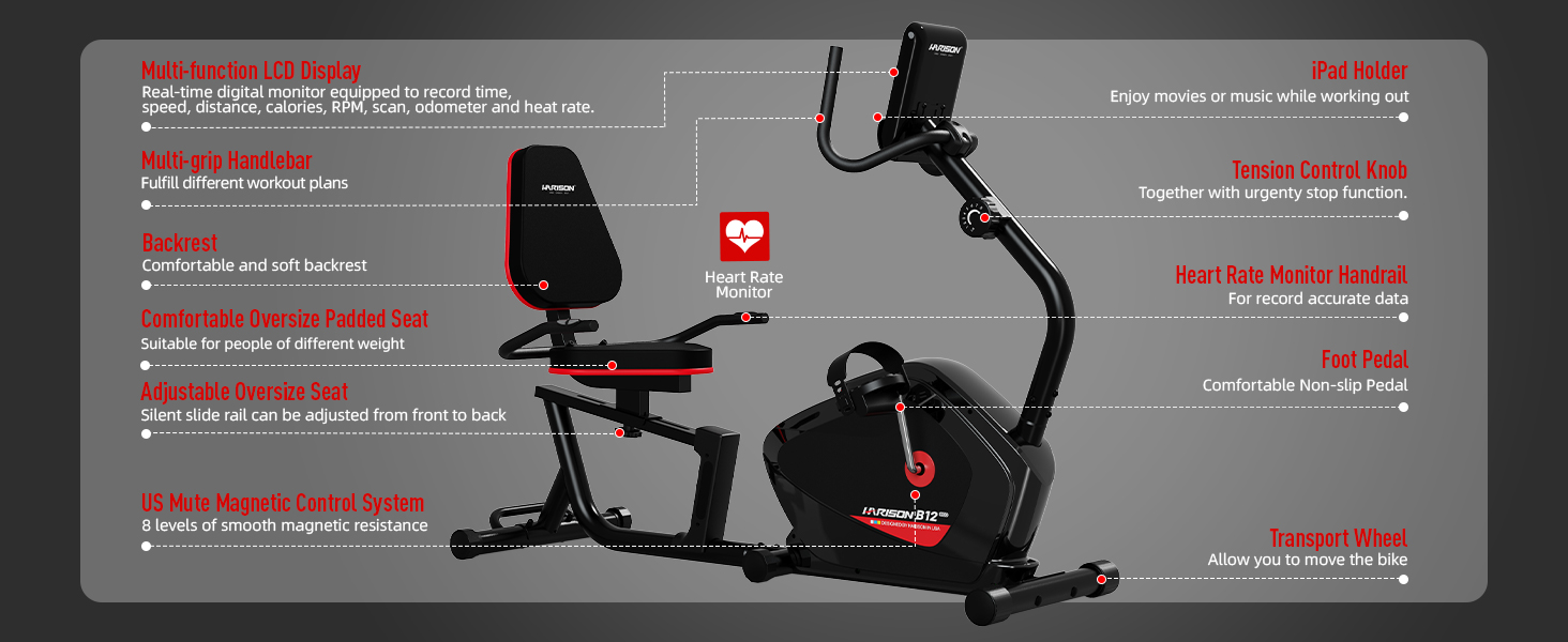 HARISON HR-B12 Eco Home Recumbent Exercise Bike | Harison Fitness best ...