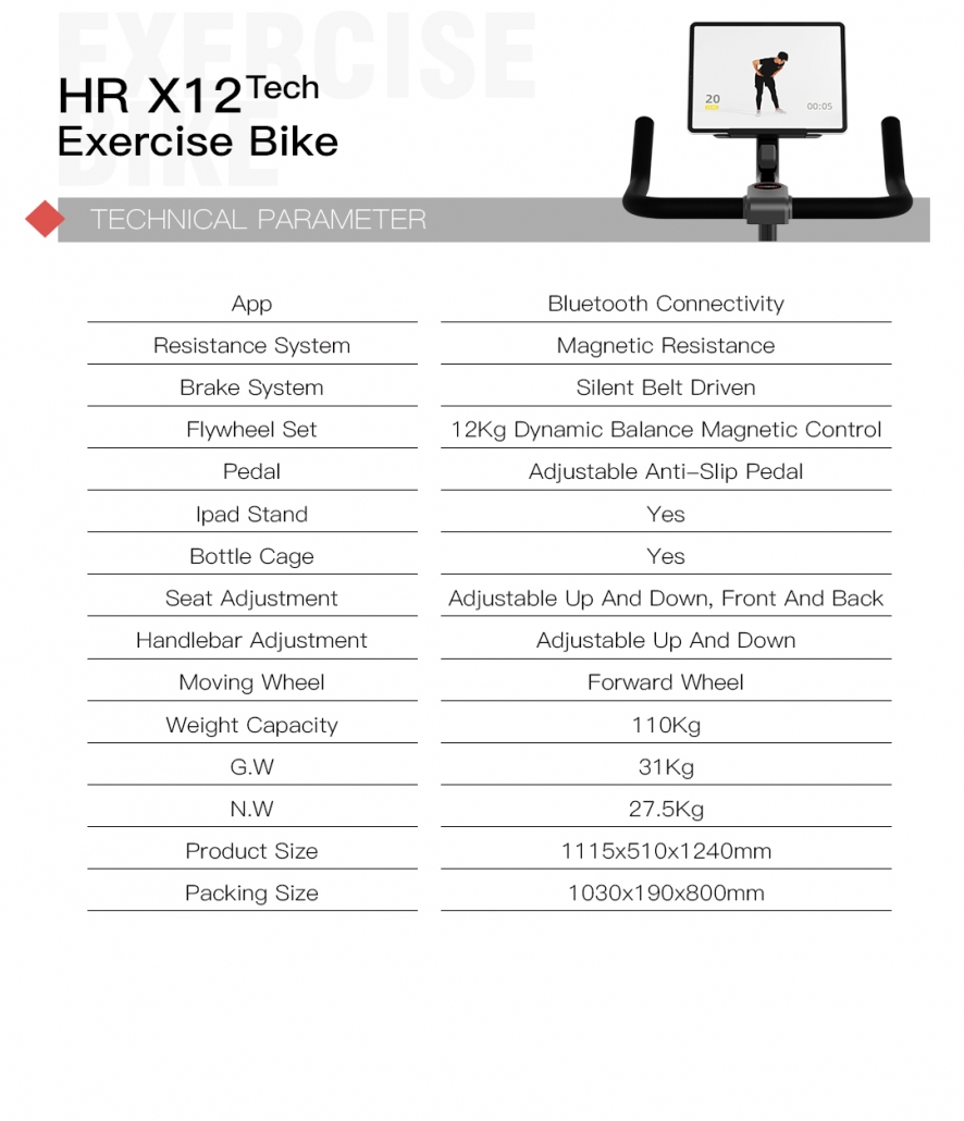 HARISON HR-X12Tech Home Exercise Bike | Harison Fitness best quality cardio and strength equipment